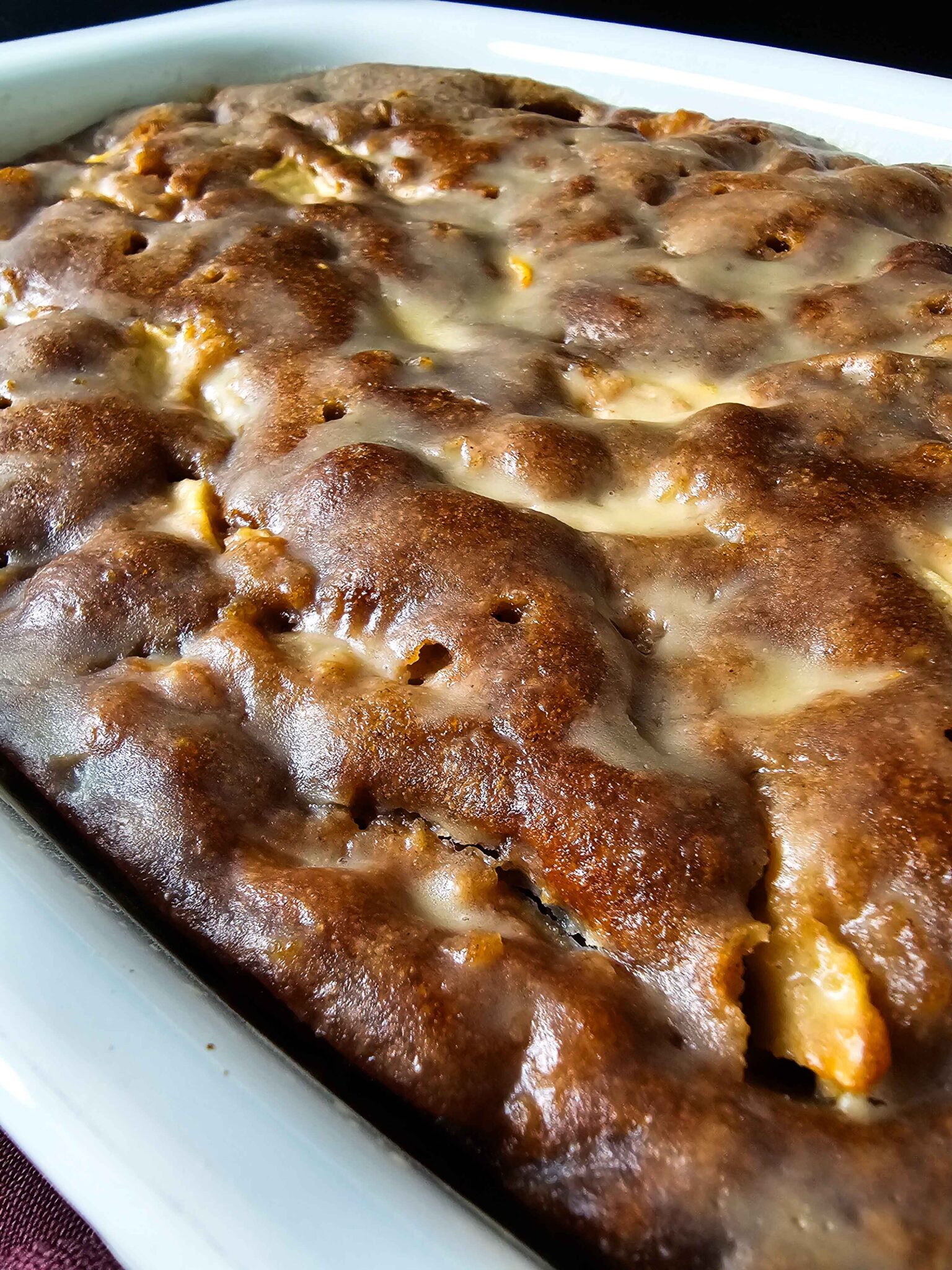 Easy Apple Dapple Cake with Warm Glaze - U Keep Cooking