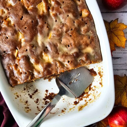 Easy Apple Dapple Cake with Warm Glaze - U Keep Cooking