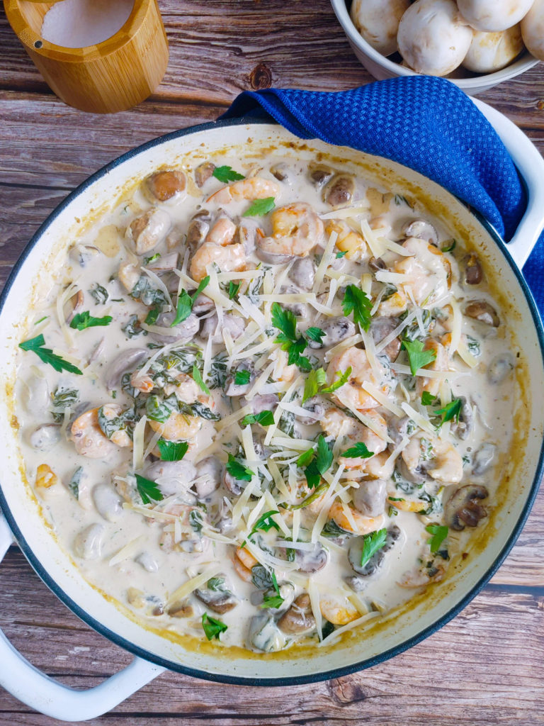 Creamy Shrimp and Mushrooms with Garlic Sauce Recipe - U Keep Cooking