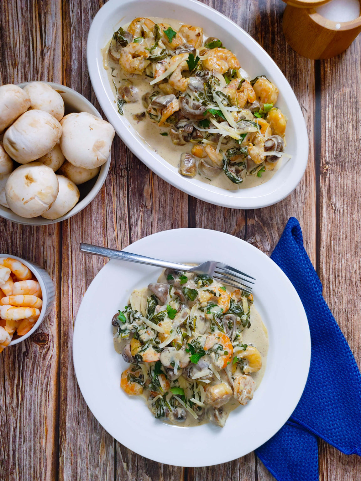 Creamy Shrimp and Mushrooms with Garlic Sauce Recipe - U Keep Cooking