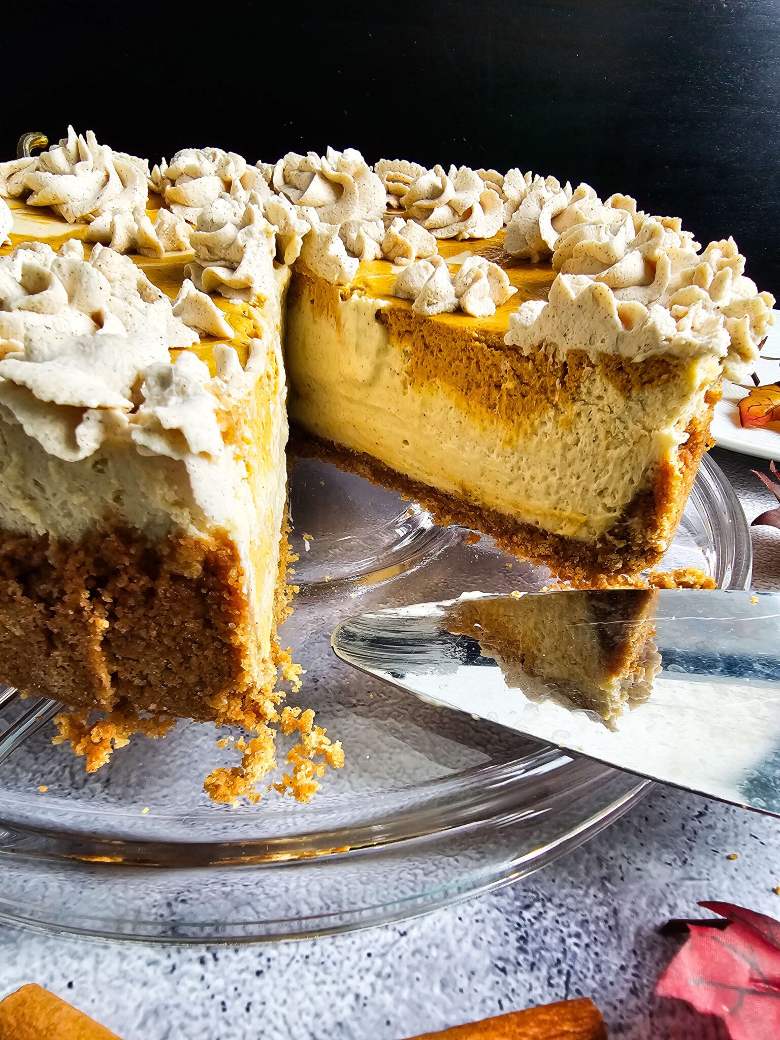 Simple Pumpkin Swirl Cheesecake with Graham Cracker Crust - U Keep Cooking