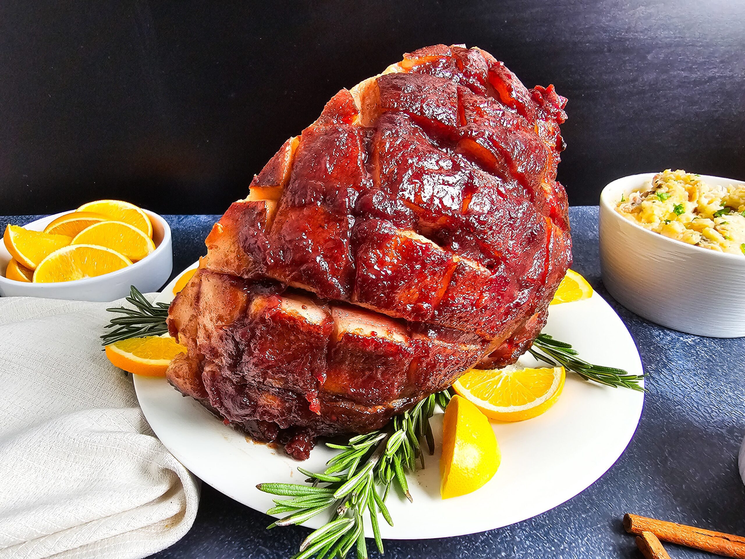 Easy Cranberry Maple Glazed Ham | Best Holiday Baked Ham - U Keep Cooking