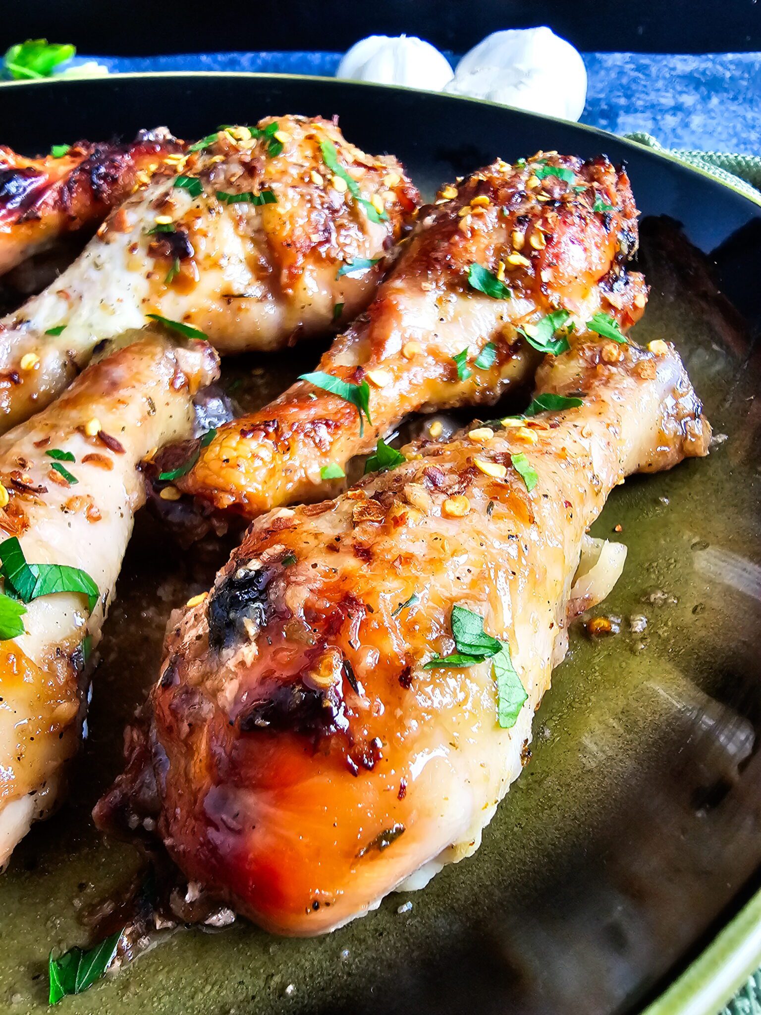Sticky Honey Garlic Chicken Drumsticks - U Keep Cooking